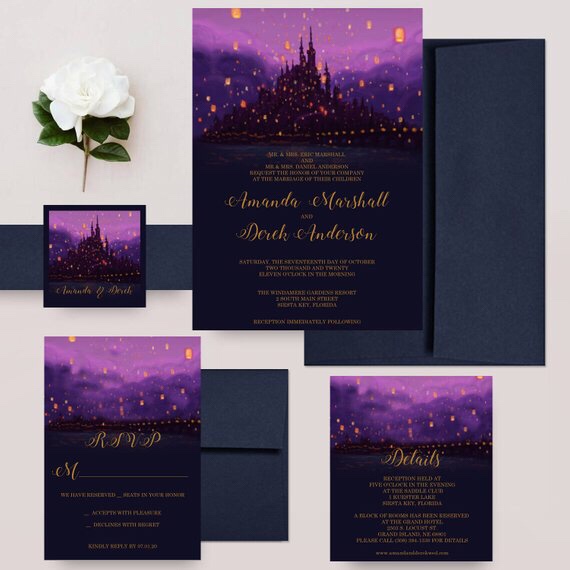 Disney Inspired Wedding Invitations - Lizzie Makes Magic